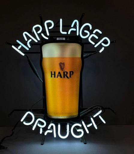 Harp Lager Draught Light Up Advertising Neon Sign