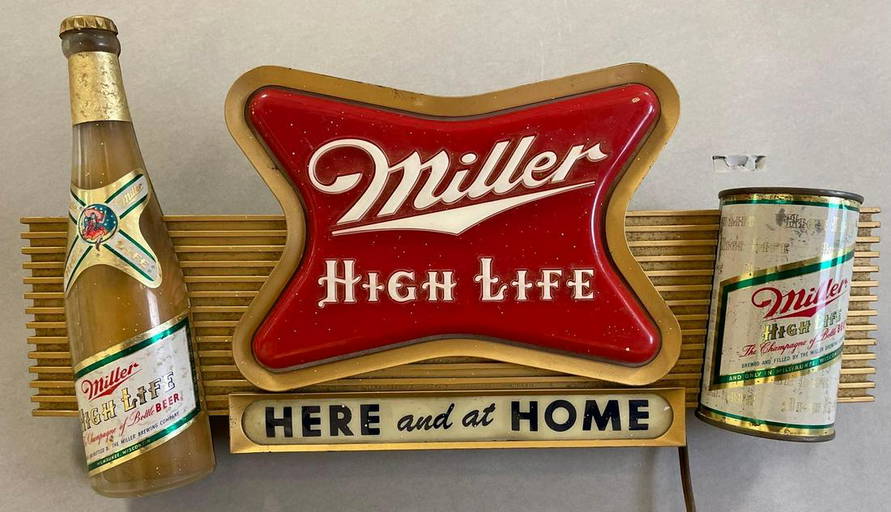 Vintage Miller High Life Light Up Advertising Sign