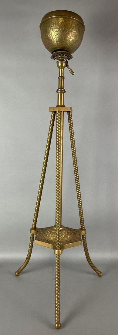 Vintage Brass Oil Lamp Stand
