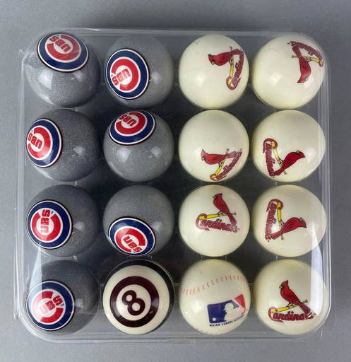 Chicago Cubs And St Louis Cardinals Billiard Pool Ball Set