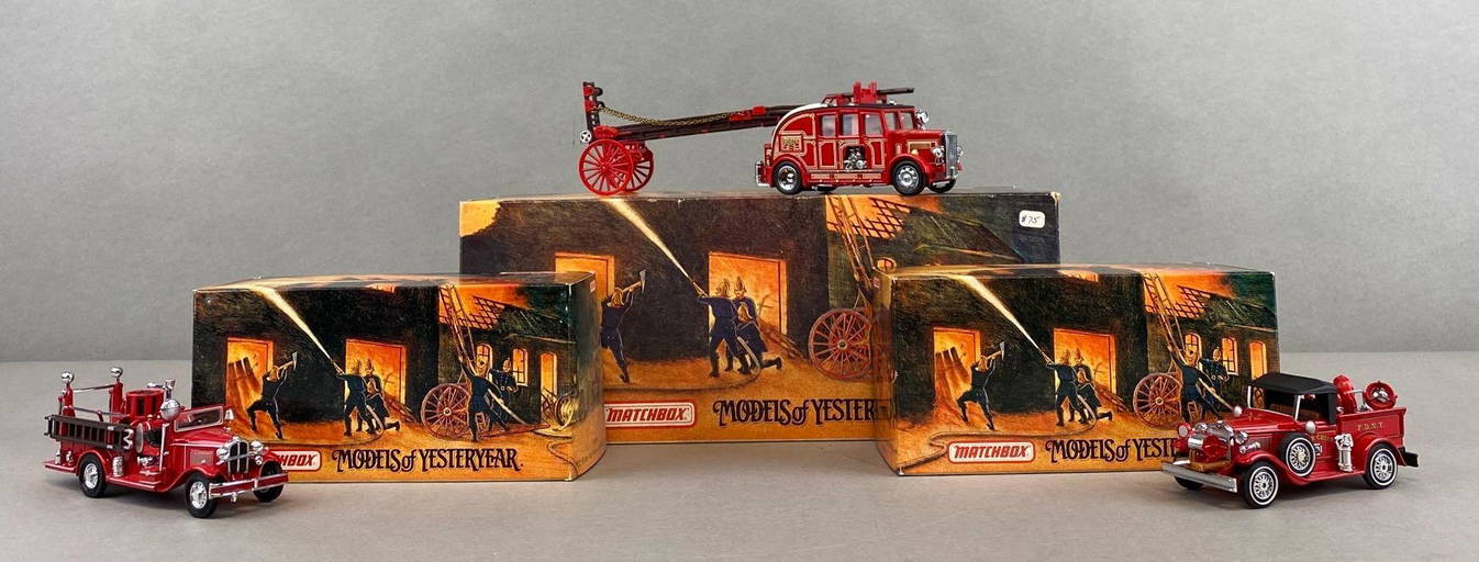 Group Of 3 Matchbox Models Of Yesteryear Fire Engines