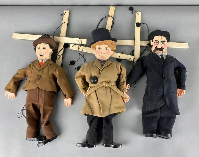 Group Of 3 Marx Brothers Marionette Puppets