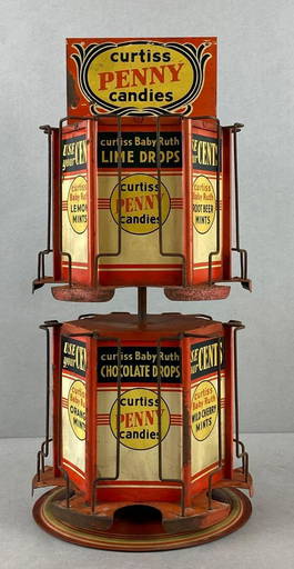 Curtiss Penny Candies Countertop Advertising Rotating Store Display