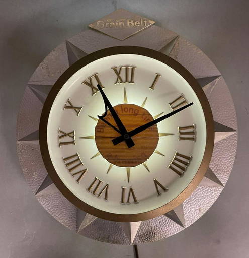 Vintage Grain Belt Beer Light Up Advertising Wall Clock