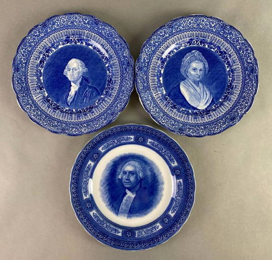 Group Of 3 George And Martha Washington Collectors Plates
