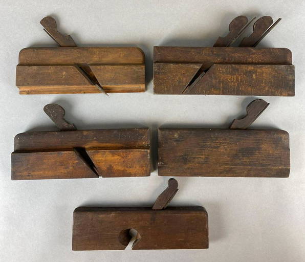 Group Of 5 Vintage Wood Hand Planers