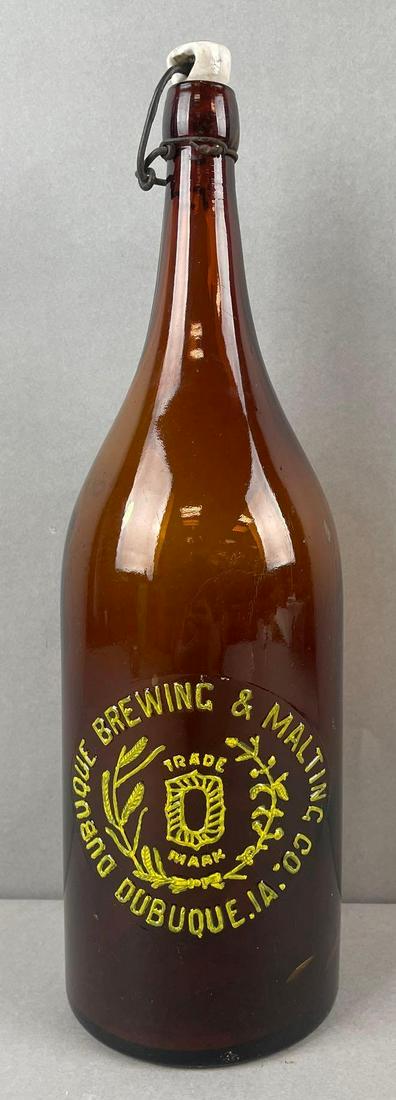 Dubuque Brewing And Malting Co. Picnic Blob Beer Bottle With Stopper