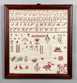 Needlework Sampler - Jane Barrett - Feb 15, 2023 | New England Auctions ...