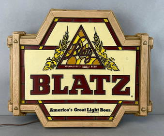 Vintage Blatz Cold Beer Light Up Sign