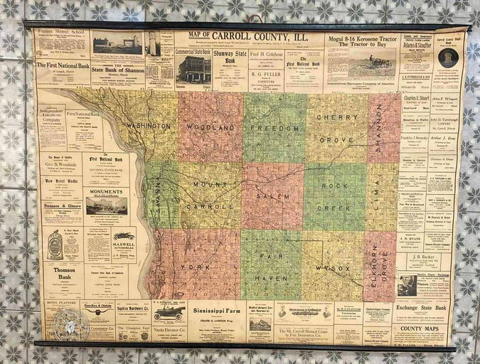 1916 Map Of Carroll County Illinois
