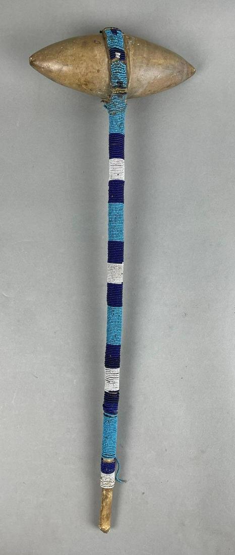 Native American Beaded Stone Head War Club - Mar 19, 2023 | Matthew ...