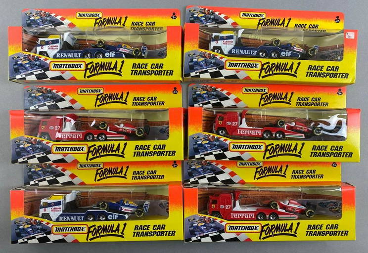 Group Of 6 Matchbox Formula 1 Race Car Transporters