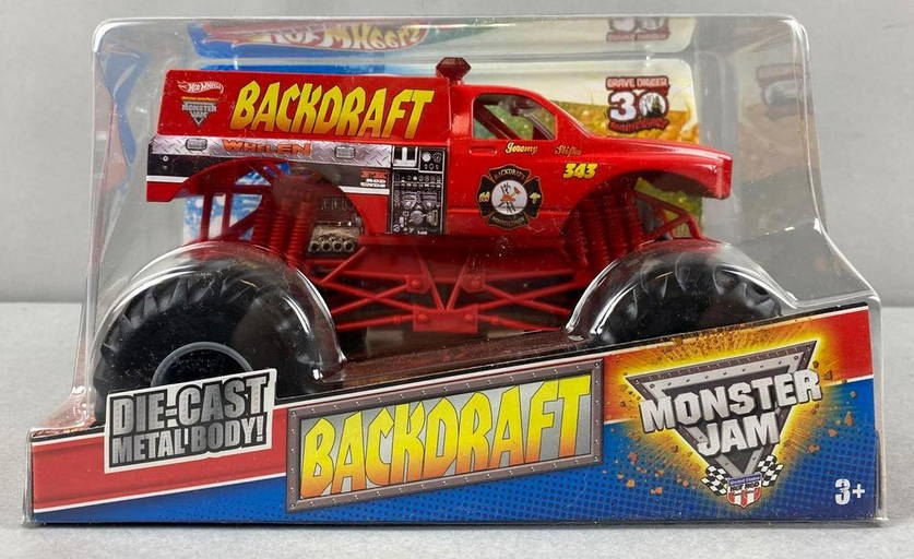 Hot Wheels Grave Digger 30th Anniversary Backdraft Monster Jam