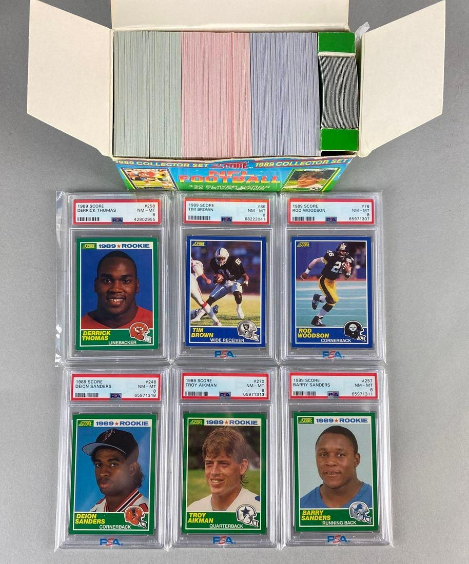 1989 Score Football Set With 6 Psa Graded 8õs