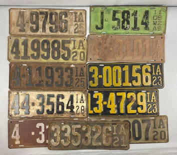 Group Of 30+ Iowa License Plates