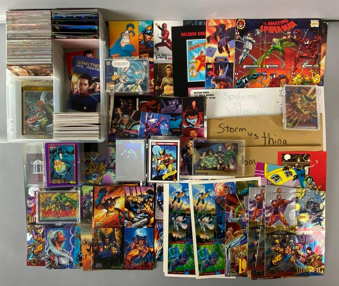 Large Group Of Superhero Trading Cards And More