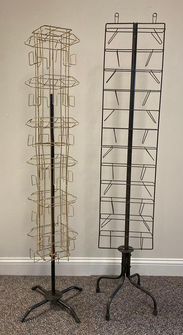 Group Of 2 Metal Standing Display Racks