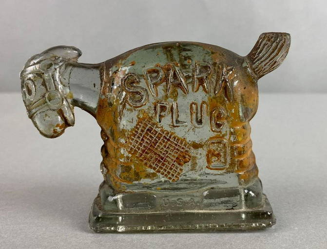 King Feature Syndicate Clear Glass Spark Plug Goat Candy Dispenser