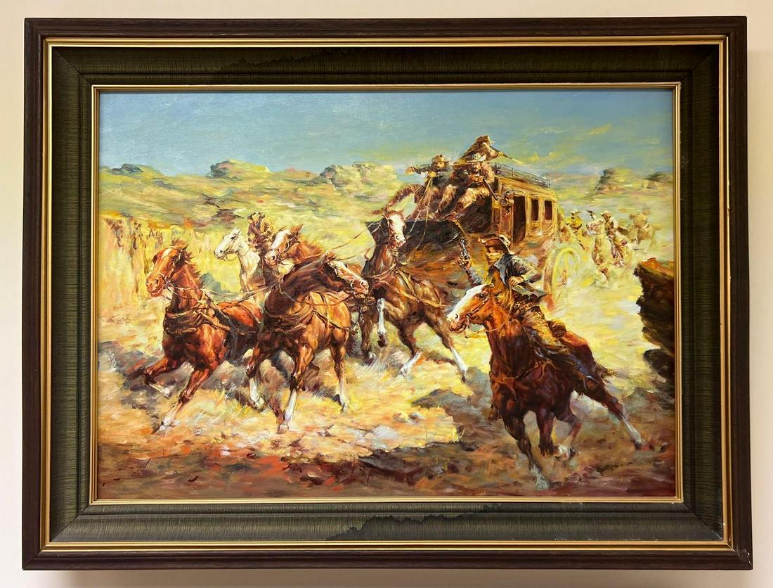 Downing The Leader Frederic Remington Replica Oil On Canvas Painting ...
