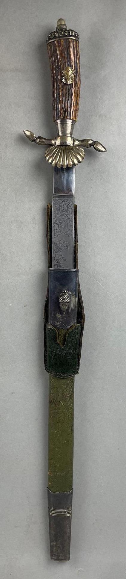 Ww2 German Alcoso National Hunting Association Triple Engraved Cutlass ...