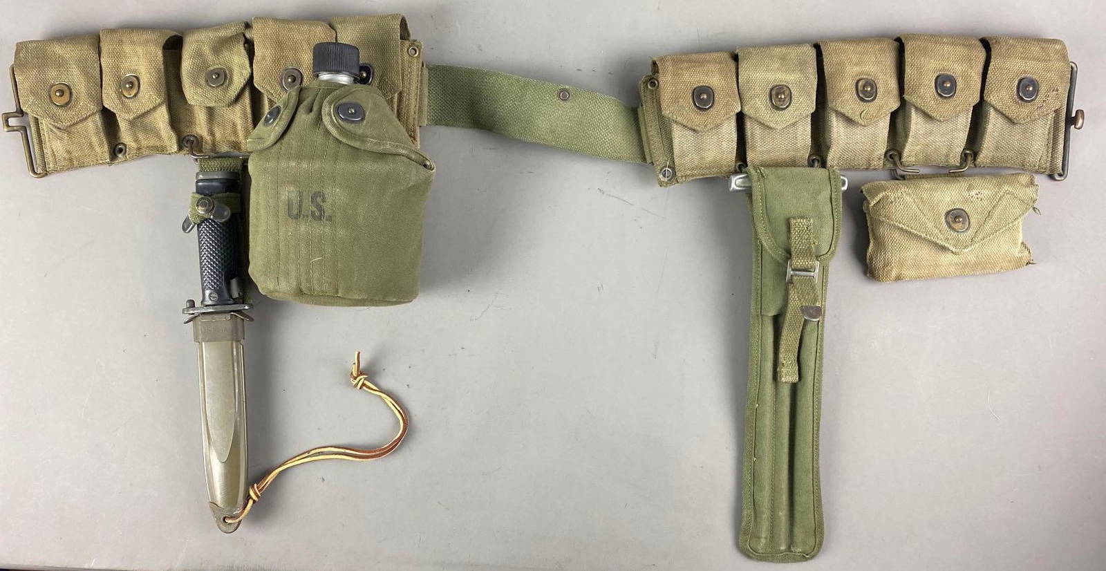 Us Military Belt With Bayonet And More Auction