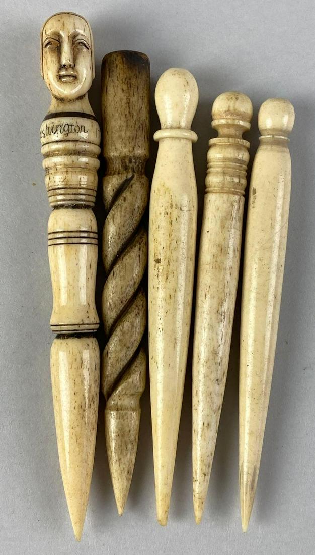 Group Of 5 Native American Bone Artifacts Auction