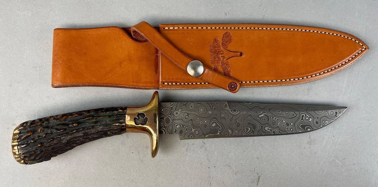 T C Roberts Limited Edition Black Rhino Damascus Bowie Knife With ...