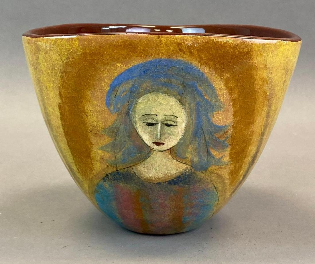 Polia Pillin 3-sided Three Women Art Pottery Figural Bowl Auction