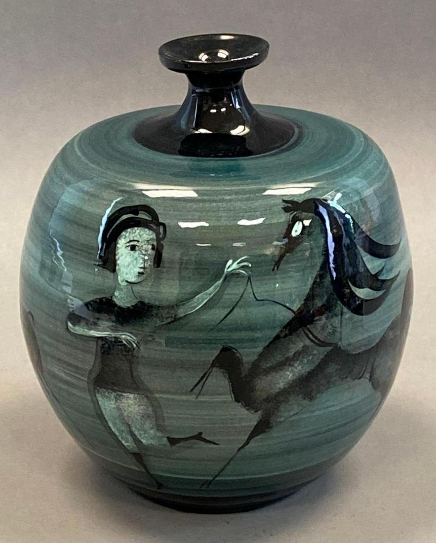 Polia Pillin Women With Horses Figural Art Pottery Vase Auction
