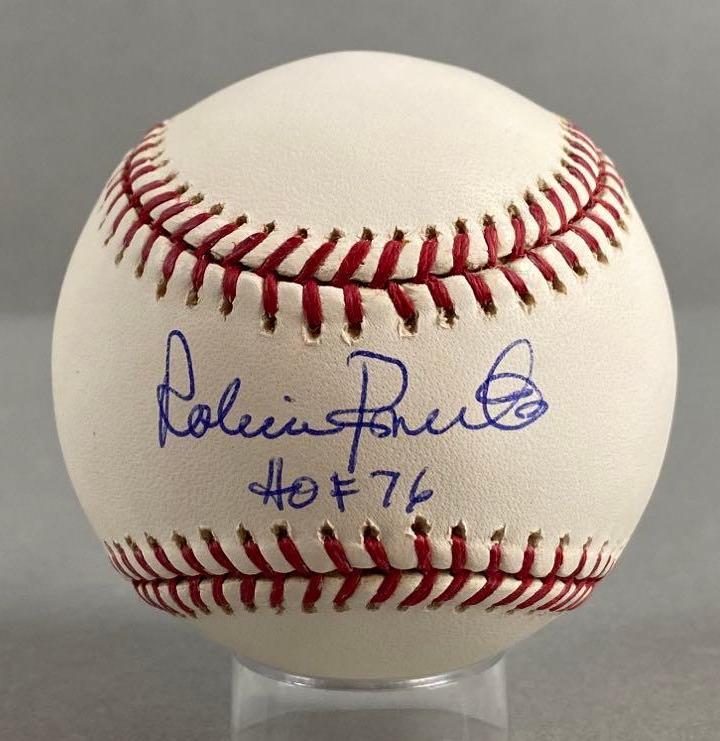 Robin Roberts Signed Baseball With Inscription And Ticket Auction
