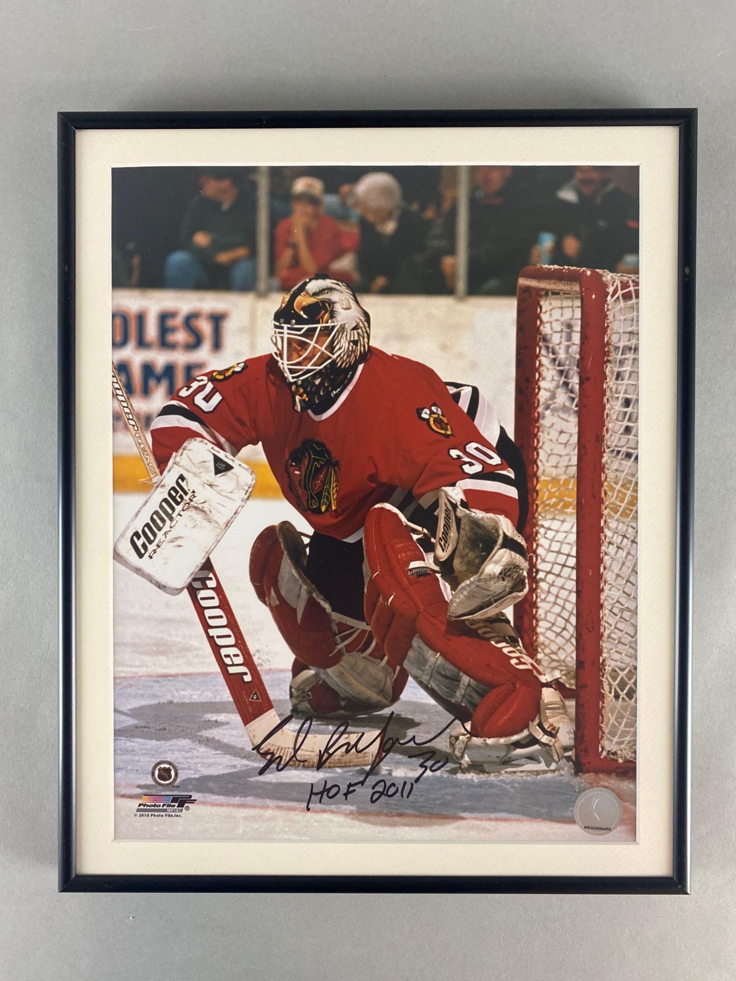 Ed Belfour Signed 11x14 Photo With Inscription Auction