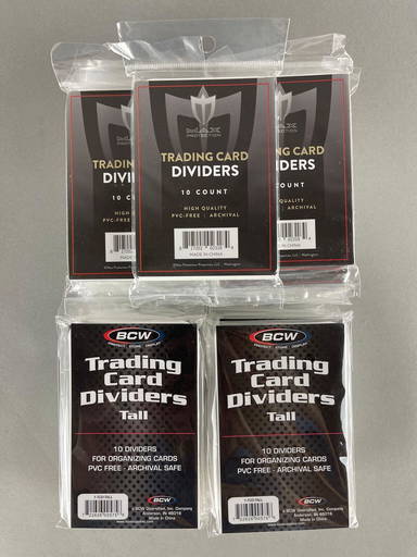 120 Bcw Tall Trading Card Divider And 150 Max Protectionist Trading ...