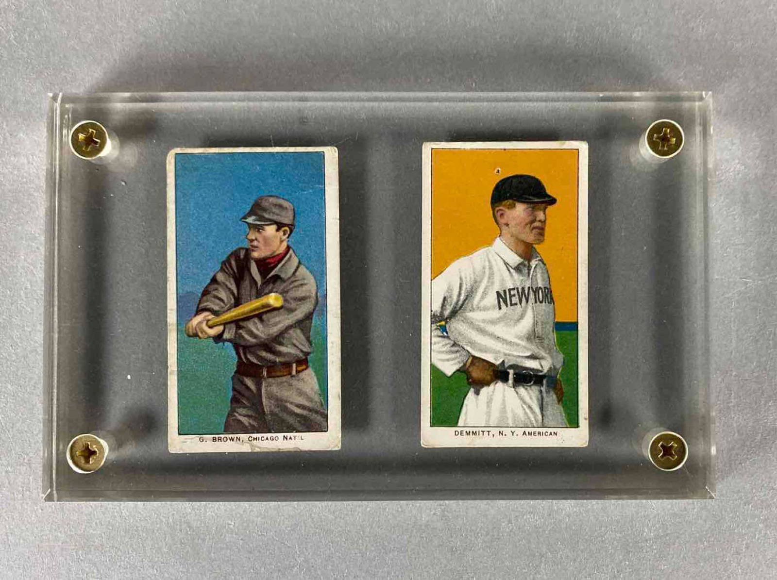 1909 T206 Ray Demmitt And George Brown Chicago Auction