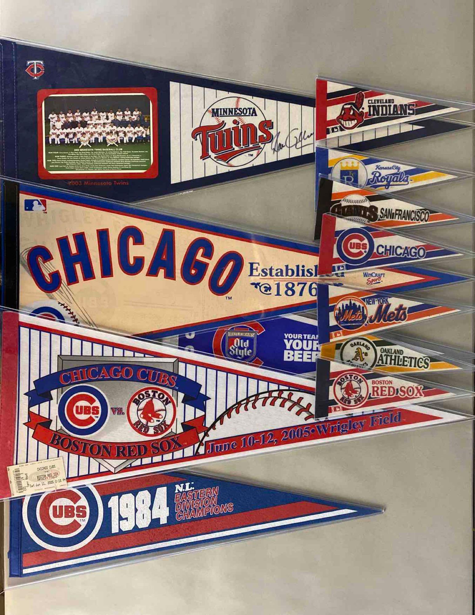 12 - Chicago Cubs And Other Teams Pennants Auction