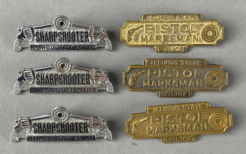 Group Of 6 Illinois State Police Sharpshooter And Marksman Pins