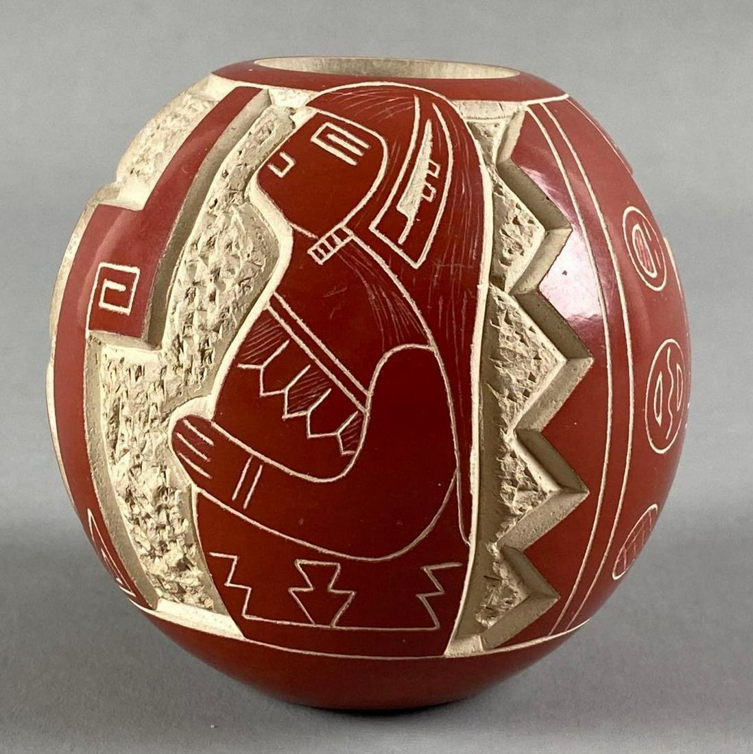 Native American Ellsworth Signed Nampeyo Hopi Sgraffito Pottery Vase ...