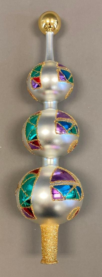 Christopher Radko Abstract Shapes Glass Finial Tree Topper Auction