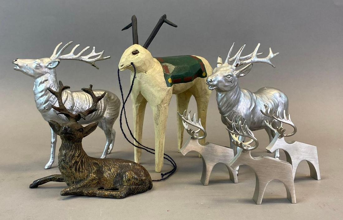 Group Of 7 Reindeer Figures