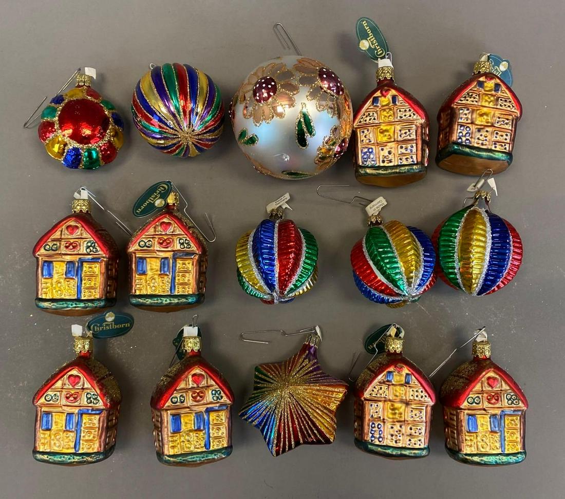 Group Of 15 German Glass Ornaments Auction