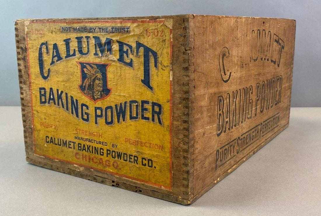 Calumet Baking Powder Co. Wood Advertising Crate