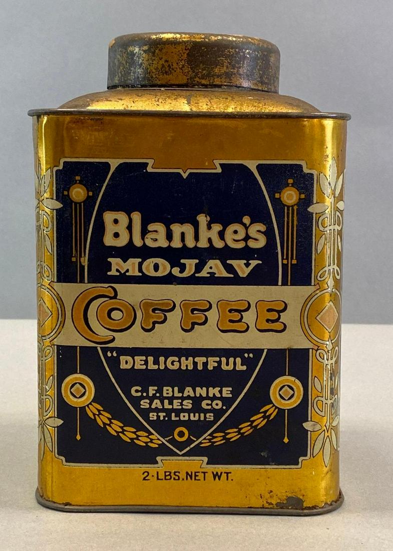 Blankes Mojay 2lb Coffee Advertising Tin Auction
