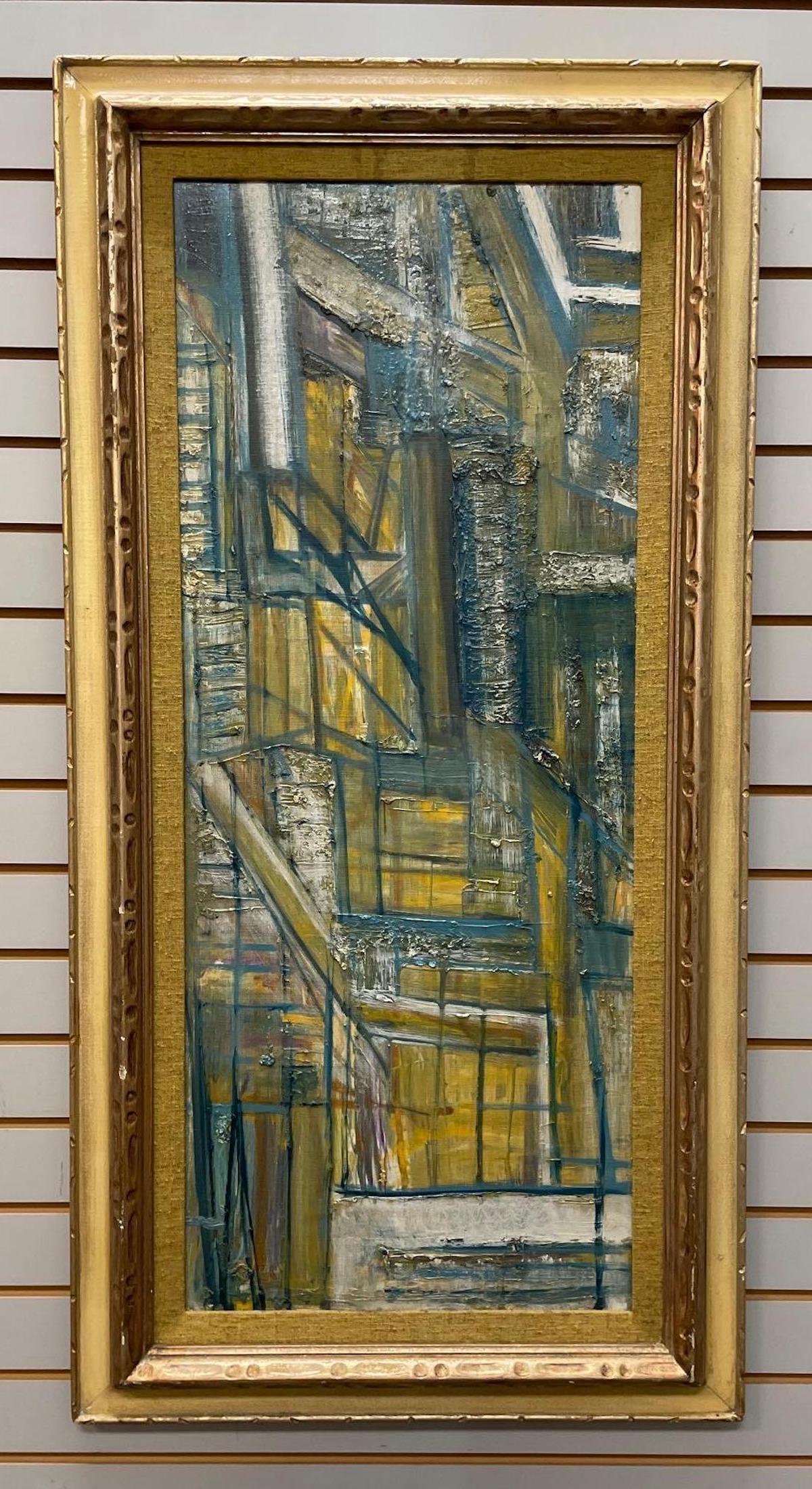 Aage Strand Mid-century Abstract Framed Oil Painting Auction
