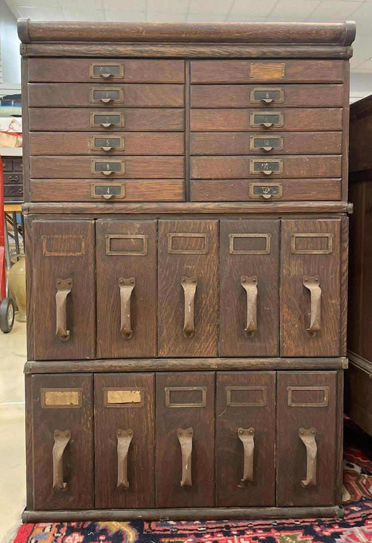 Antique Oak Stackable Filing Cabinets Auction
