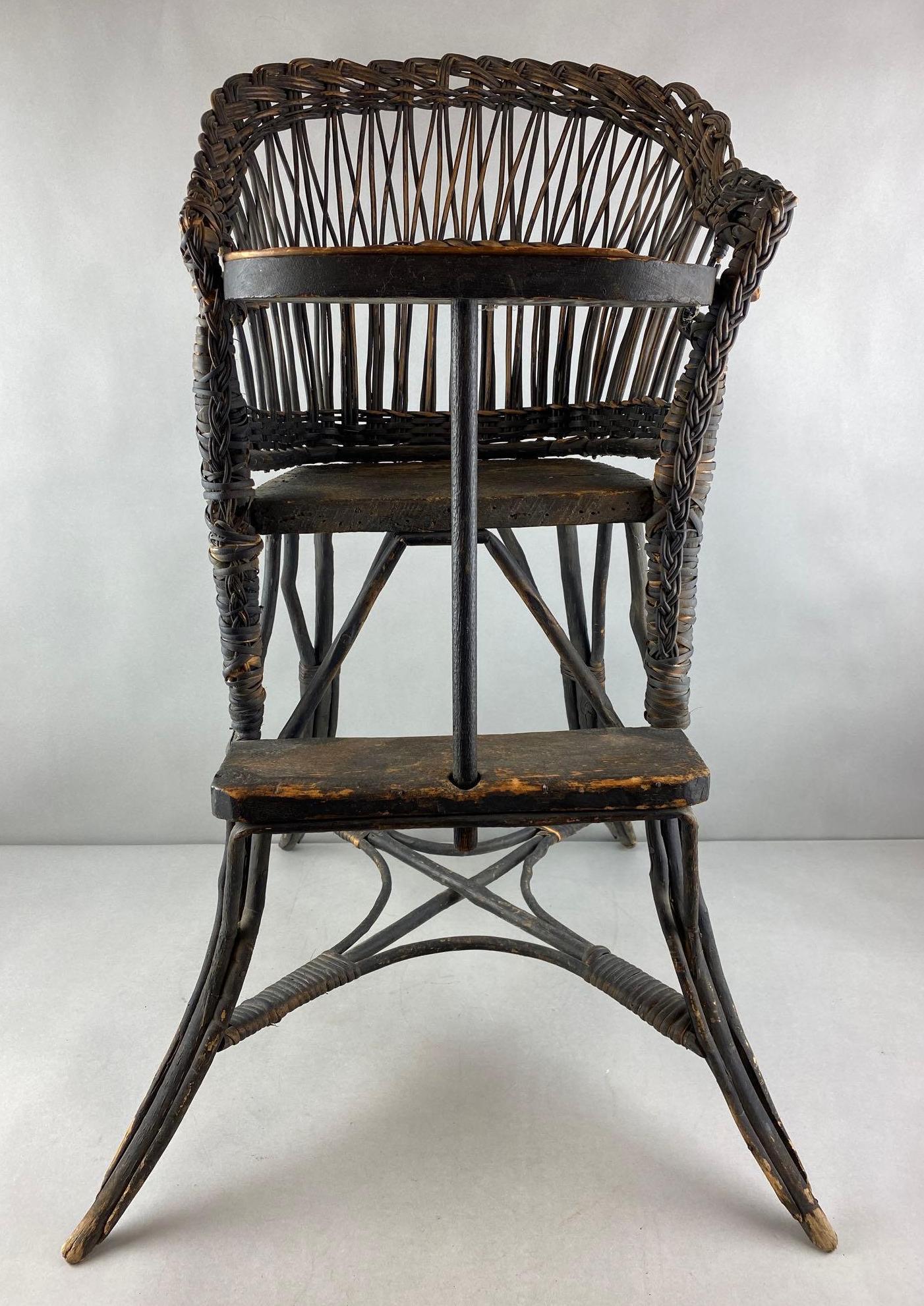 Primitive Childrens Wicker High Chair Auction