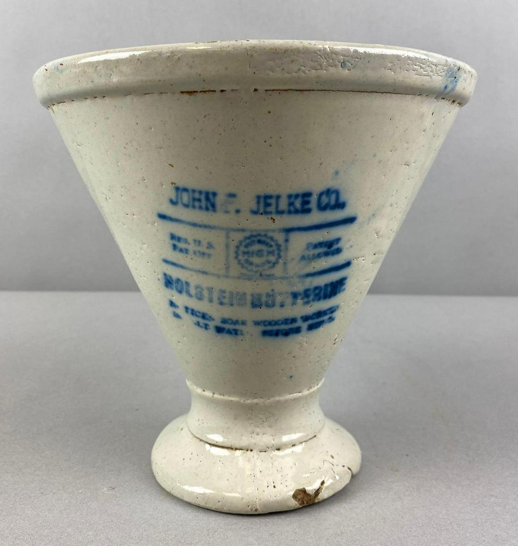 John F. Jelke Co. Holstein Butterine Stoneware Handled Scoop Auction