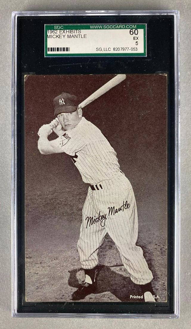 1962 Exhibits With Stats Mickey Mantle Sgc 5 Auction
