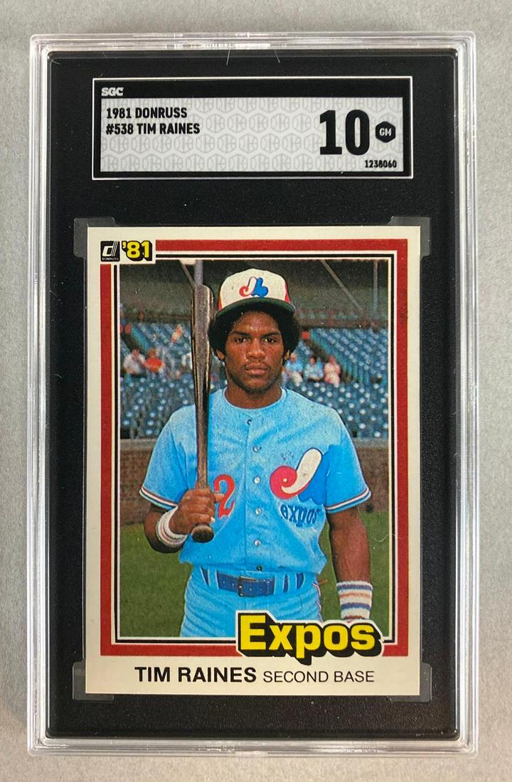 1981 Donruss Tim Raines #538 Sgc 10 Gem Mint Auction