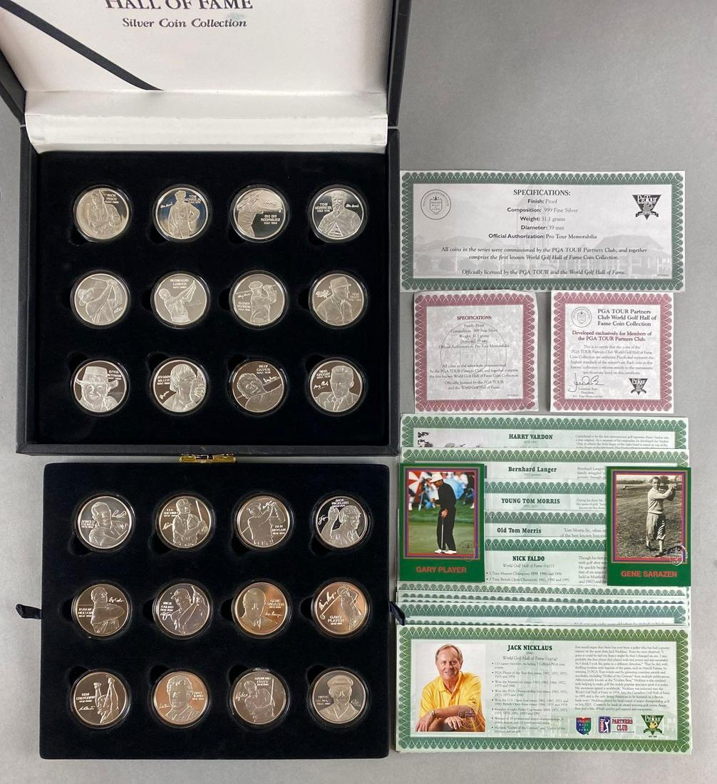 World Pga Golf Hof Silver Coin Collection Set Of 24 Auction
