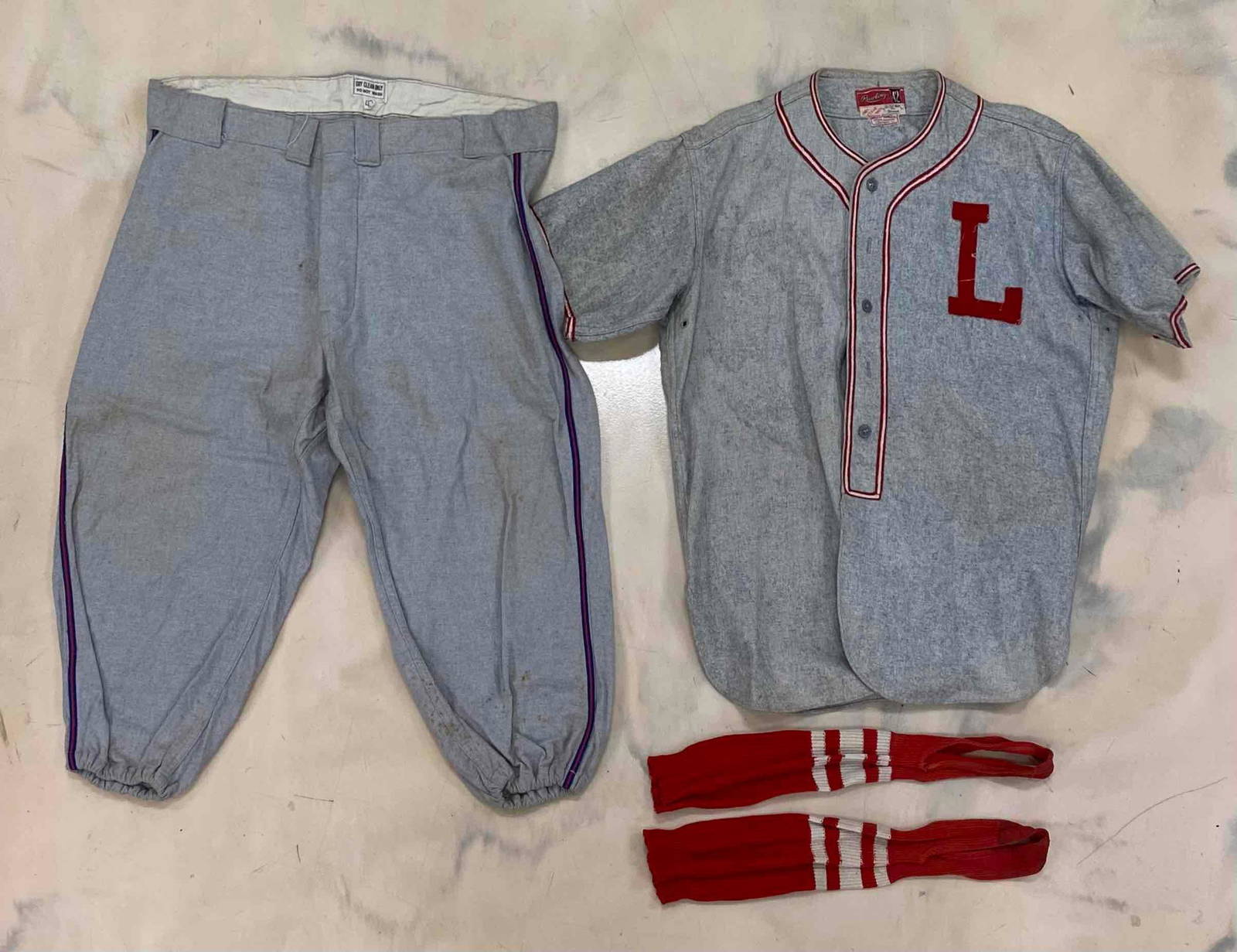 Vintage Wool Rawlings Elsons Grocery Baseball Uniform Auction