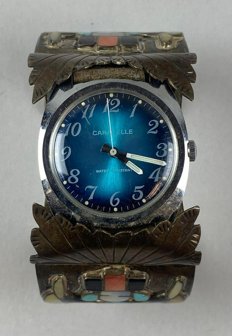 Native American Caravelle Natural Stabilized Turquoise Wrist Watch Auction